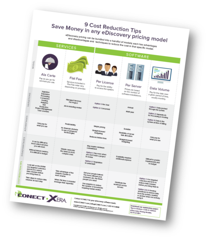 [CHART] 9 Cost Reduction Tips: Save Money in any eDiscovery Pricing Model